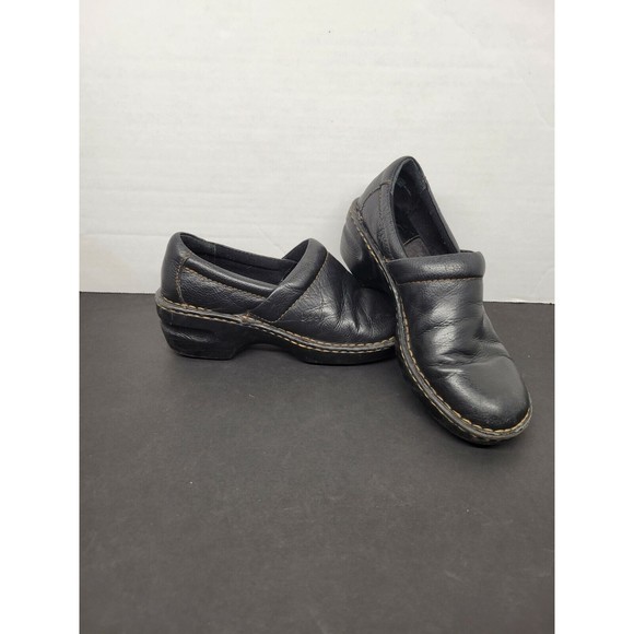 Born | Shoes | Born Boc Womens Sz 75 Black Slip On Block Heel Mule Clog ...